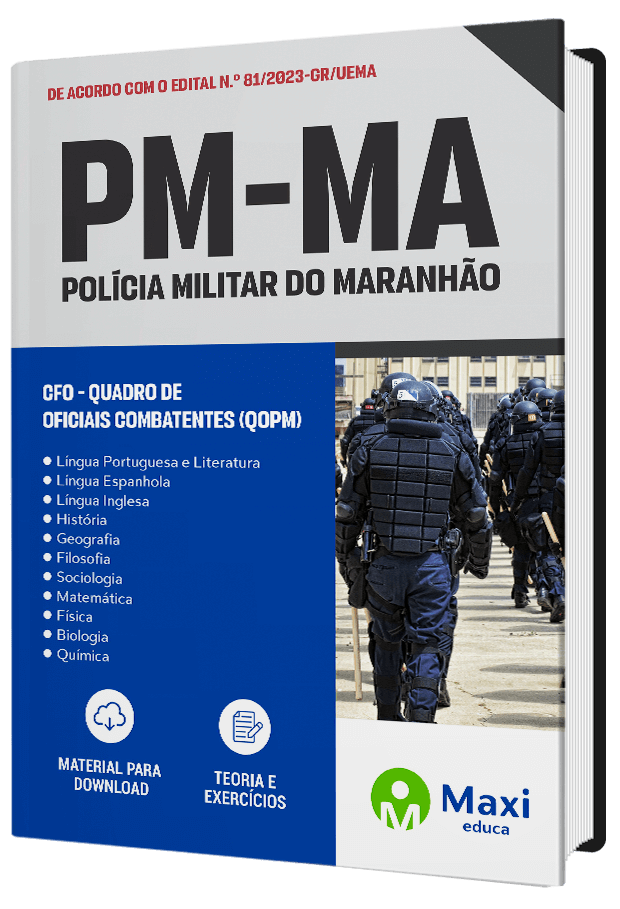 Apostila PM-MA - 2023 - CFO - Quadro de Oficiais Combatentes (QOPM)